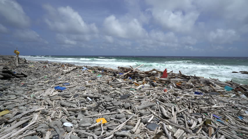 Pollution Of The Sea. Lots Of Garbage Lying On The Shore Of The ...