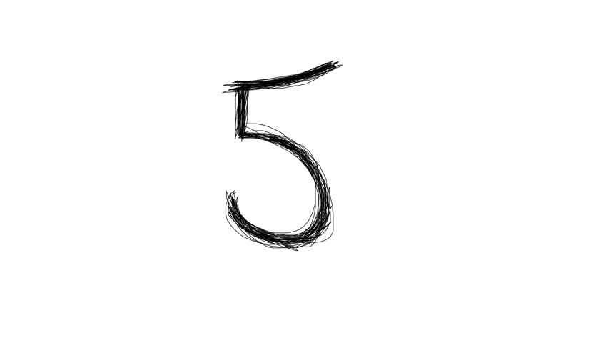 Handwritten Counting From 1 To 10 On Green Screen Background. Doodle ...