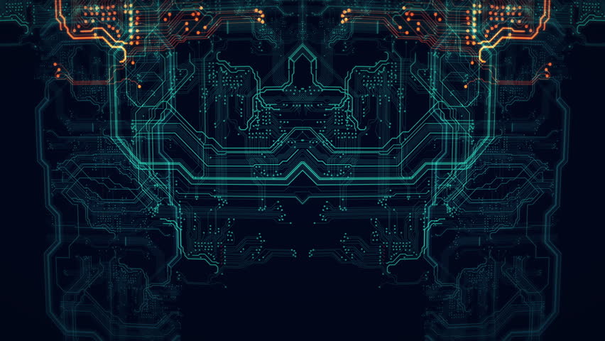 High Tech Computer Motherboard Cg Animation. Technology Related Concept ...