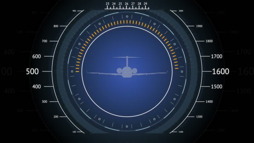 Green Screen Navigation With Airplane. Futuristic HUD Interface. Screen ...