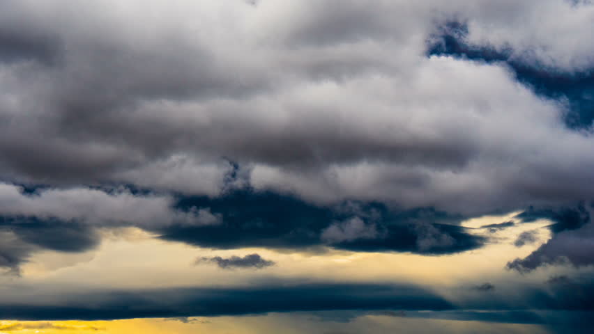 Storm Clouds Move, Fly, Fast Motion Timelapse Background. 4096x2304 4K Dark Dramatic Storm ...