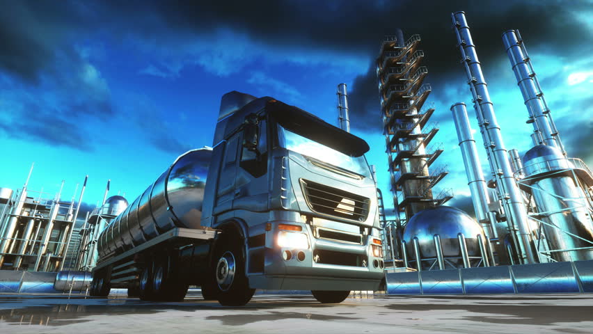 Stock video of petrol truck near oil, petrol plant. | 24804095 ...
