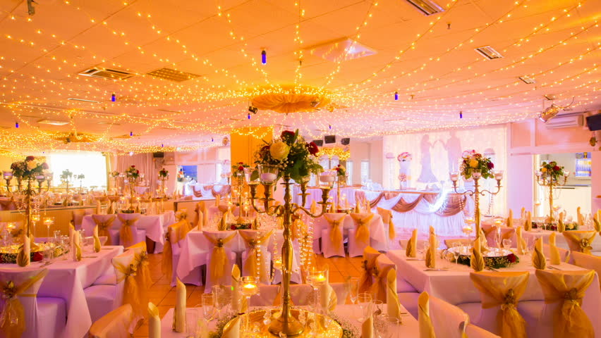 Wedding Hall Interior Decoration in Stock Footage Video (100% Royalty ...