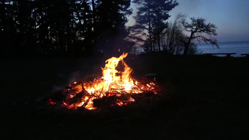Stock Video Clip of campfire pagan holiday latvia Midsummer night Ligo ...