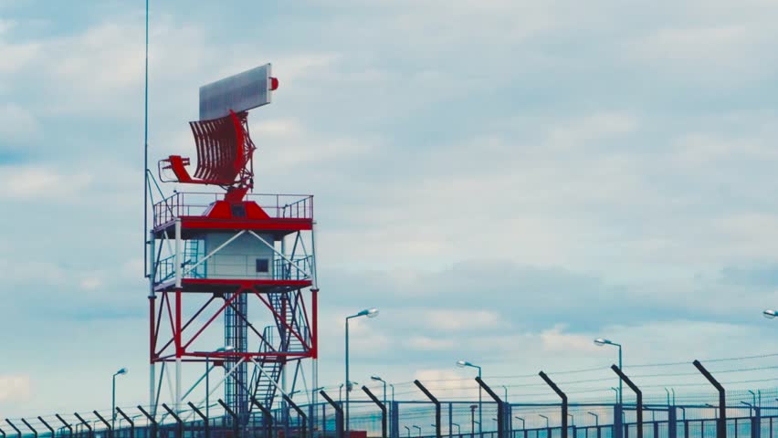 The Airport Radar Monitors The Airspace Stock Footage Video 25904201 ...