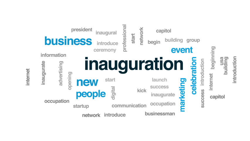 Inauguration Animated Word Cloud, Text Stock Footage Video (100% ...