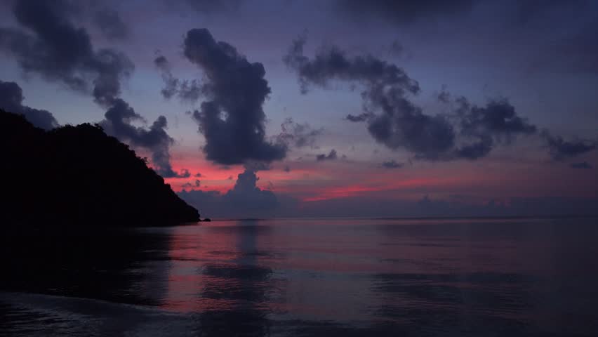 Bright Beautiful Purple-pink Sunrise and Stock Footage Video (100% ...