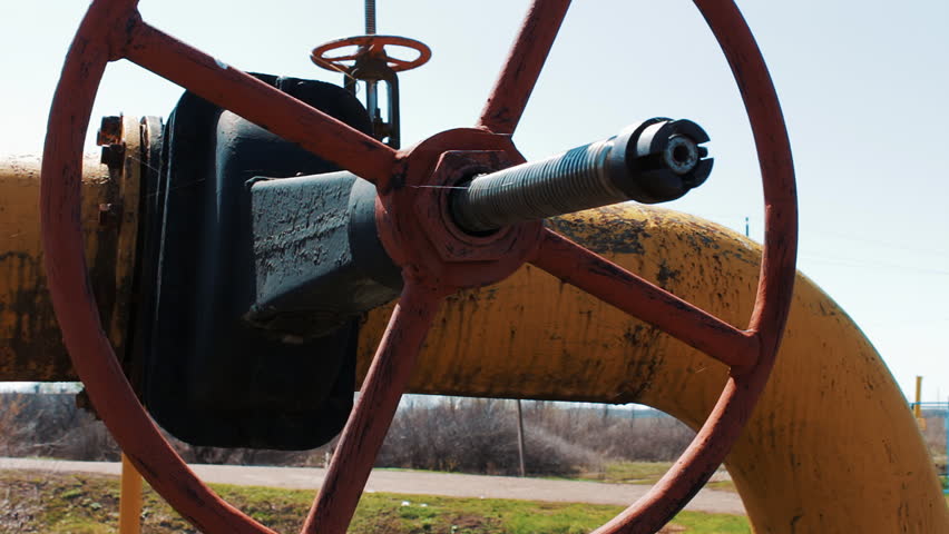 Stock video of oil and gas line shut-off valve. | 26370995 | Shutterstock