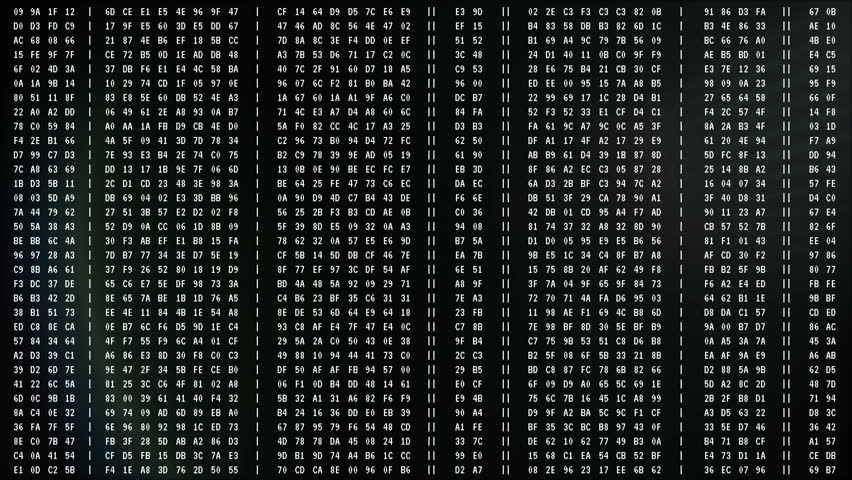 Computer Hacking Background Strings Of Programming Code Running On Black Screen Computer