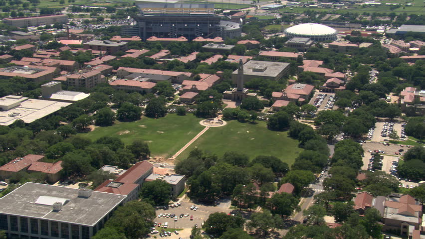 Orbiting LSU Campus And Tiger Stadium In Baton Rouge, Louisiana. Shot ...