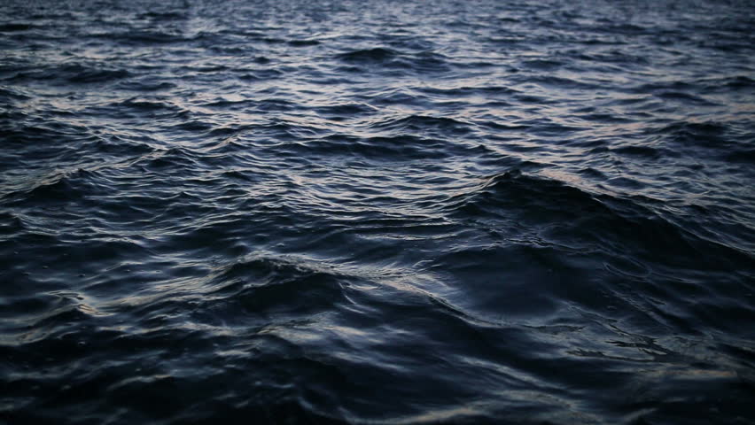 Slow Motion Fly Over Disturbed Ocean Water Surface, Loopable. (HD, High ...