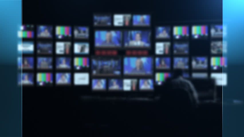 HD - Television Studio. Blurred Background With Reflection Stock ...