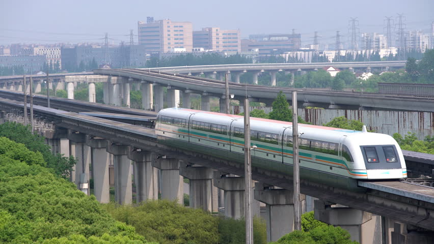 Shanghai Maglev Arrives At Longyang Station To Take People To Pudong ...