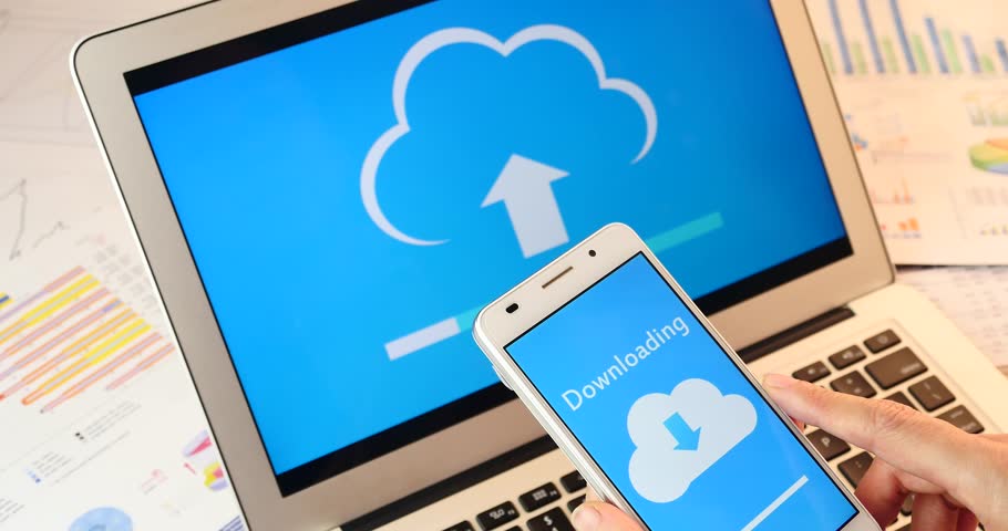 4k,Update The Informative Cloud,upload Progress,web Tech Background. Cg ...