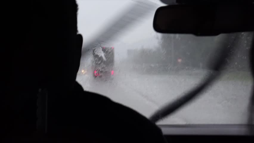 NEW YORK - OCT 23, 2014: Driver POV Inside Car Interior, Driving In ...