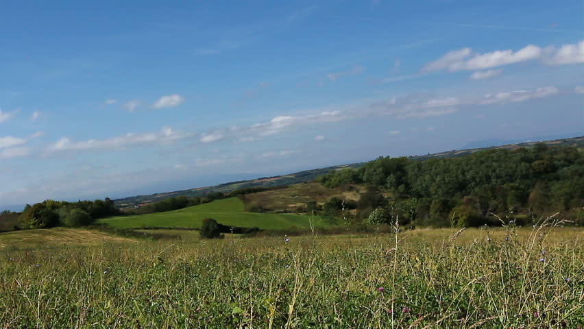 Grass On Hilly Landscape. Scenic View At Hilly Landscape On Spring ...