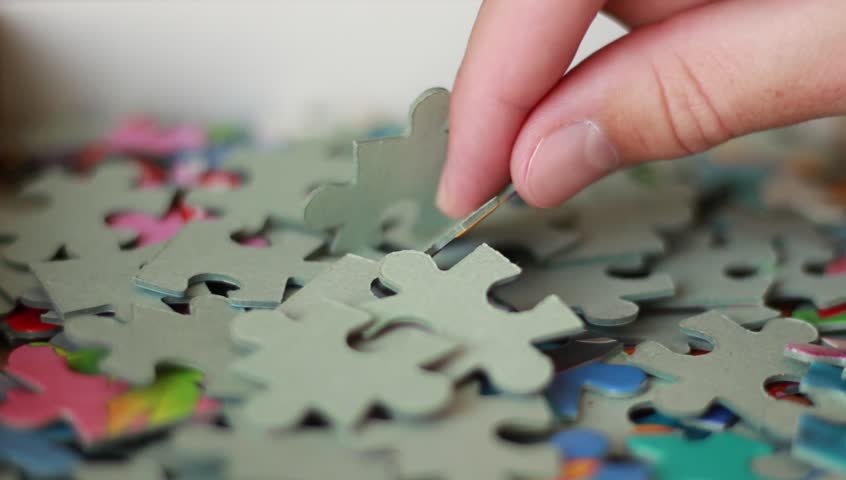 Finding a Right Puzzle Piece Stock Footage Video (100% Royalty-free ...