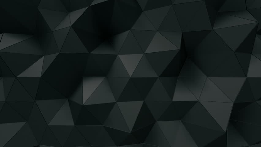 Black Geometric Polygonal Tech Video Clip. Dark Low Poly Motion Design ...