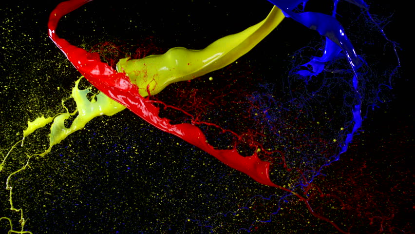 Stock video of paint splash on black background shooting | 2864395 ...