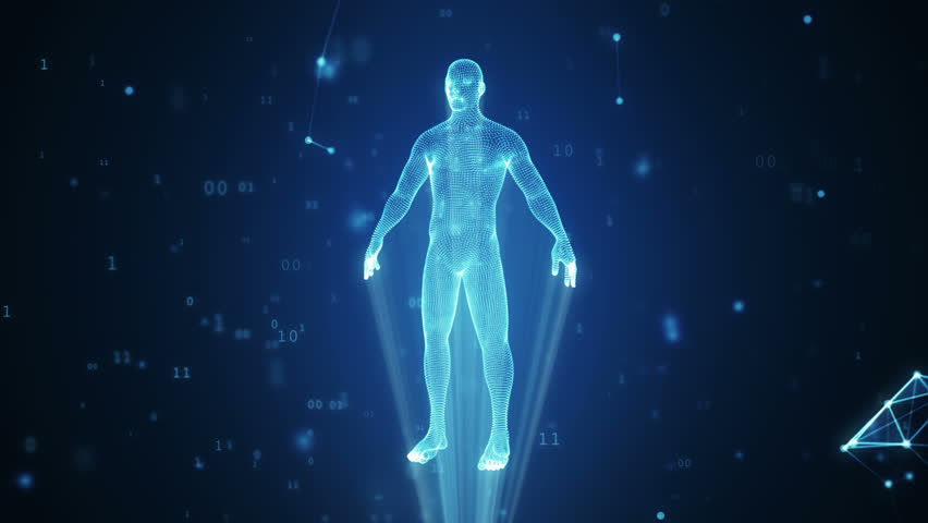 Human Hologram from Points and Stock Footage Video (100% Royalty-free ...
