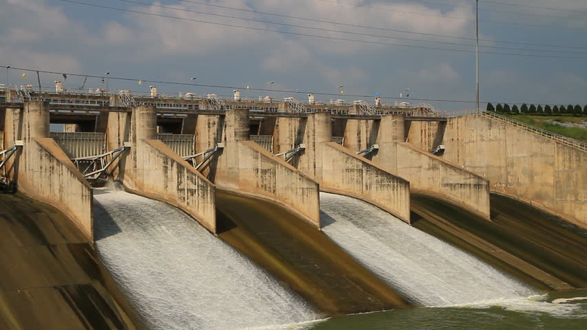 Nimbus Dam Spillway Sacramento California. Hydroelectric Dam On ...