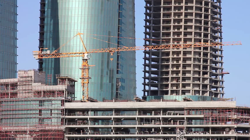 Construction of Skyscraper Building in Stock Footage Video (100% ...