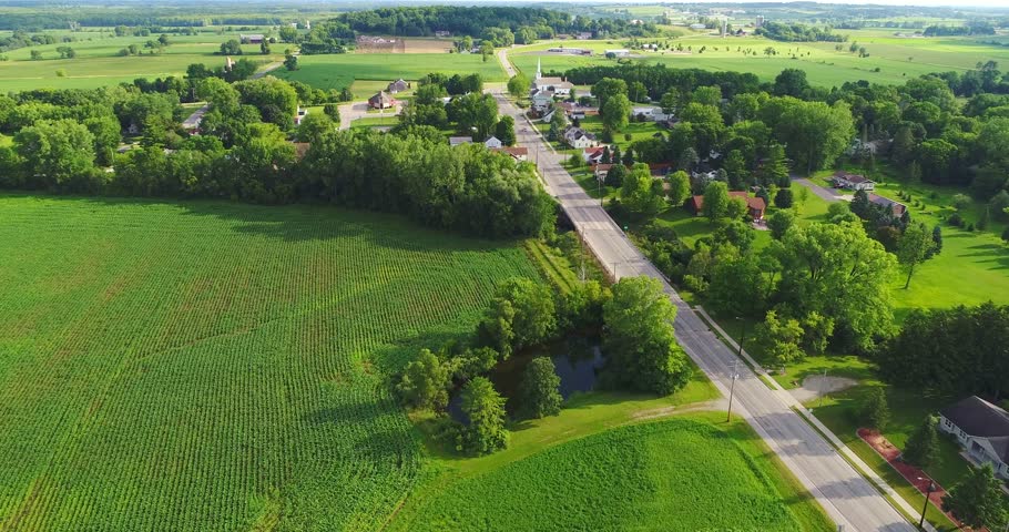 View of the country road and small town in Wisconsin image - Free stock ...