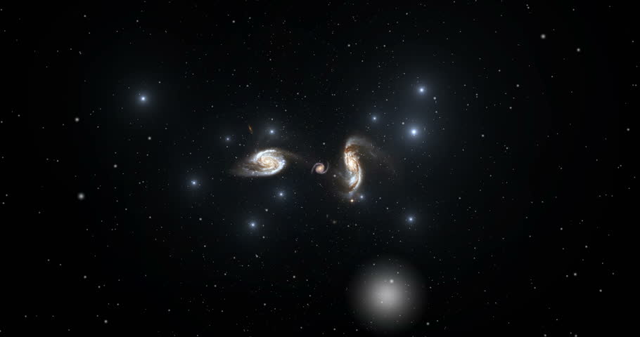 Flying Through Interacting Galaxies and Stock Footage Video (100% ...