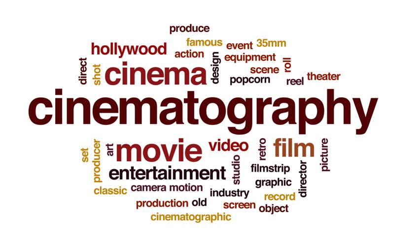 Cinematography Animated Word Cloud, Text Design Animation. Stock ...