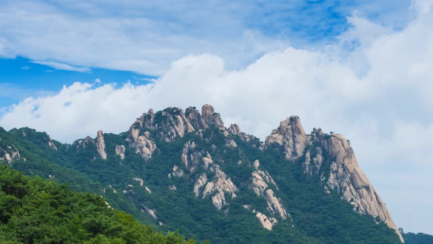 Stock Video Clip of 4K Timelapse Dobongsan Mountain at the Bukhansan ...