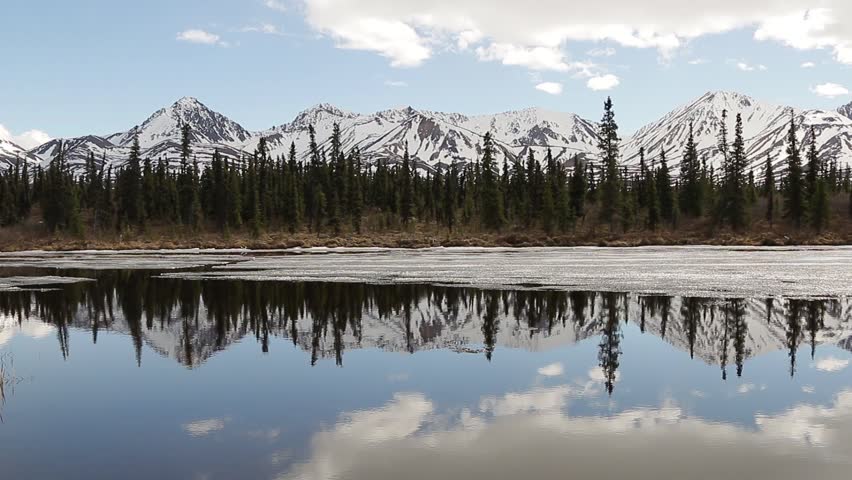 Landscape and reflection of Denali in Denali National Park, Alaska ...