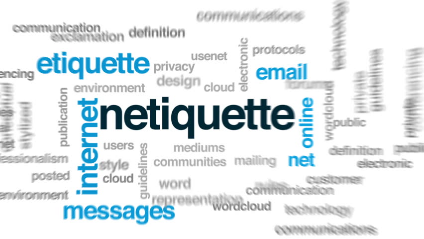 Netiquette Animated Word Cloud, Text Stock Footage Video (100% Royalty ...
