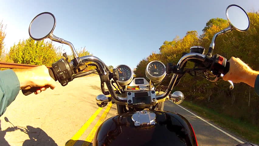 The Point Of View Of A Motorcycle Rider On A Rural Road In South ...