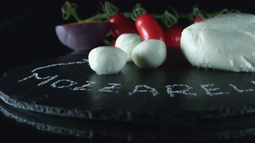 4k Close-up Mozzarella Cheese with Stock Footage Video (100% Royalty ...