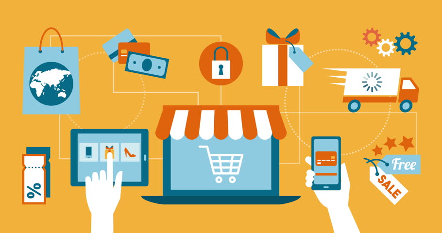 Online Shopping, E-payment, Retail and Stock Footage Video (100% ...