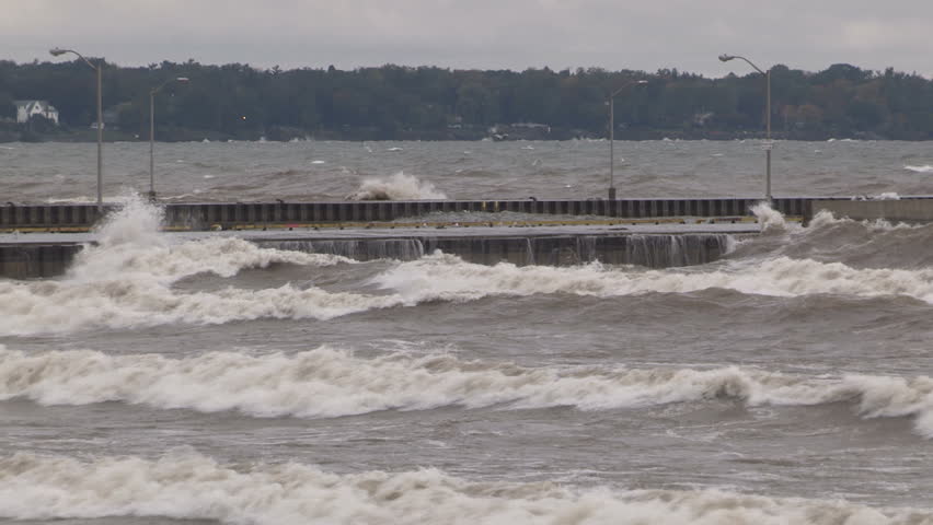 Chicago In Winter, View Of Frozen, Snow-covered Shoreline Of Lake ...
