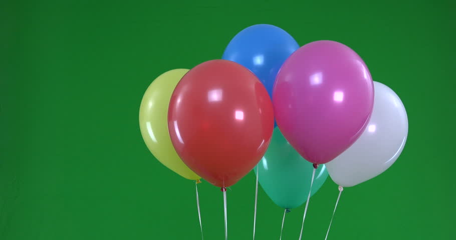 Green Screen of Colorful Balloons Stock Footage Video (100% Royalty ...