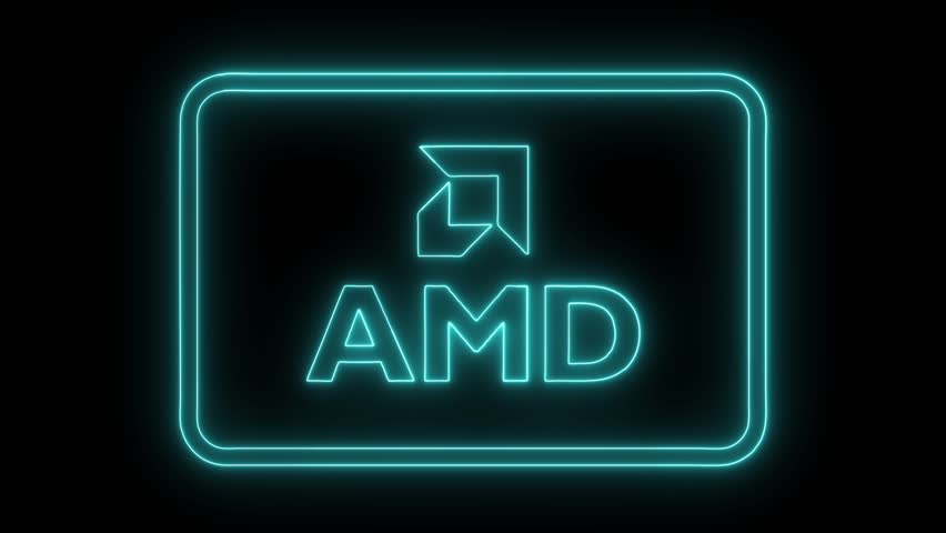 Стоковое видео «Amd Logo with Neon Lights.» (абсолютно без лицензионных ...