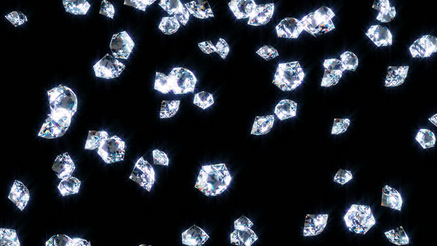 Slowly Falling Diamonds, Beautiful Background. Seamless Looped 3d ...