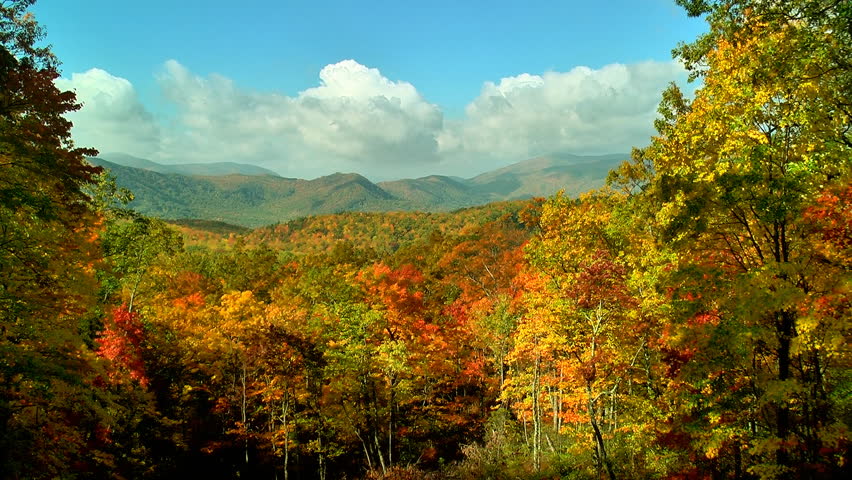 A Beautiful Autumn Scene In The Mountains Of Tennessee Stock Footage ...