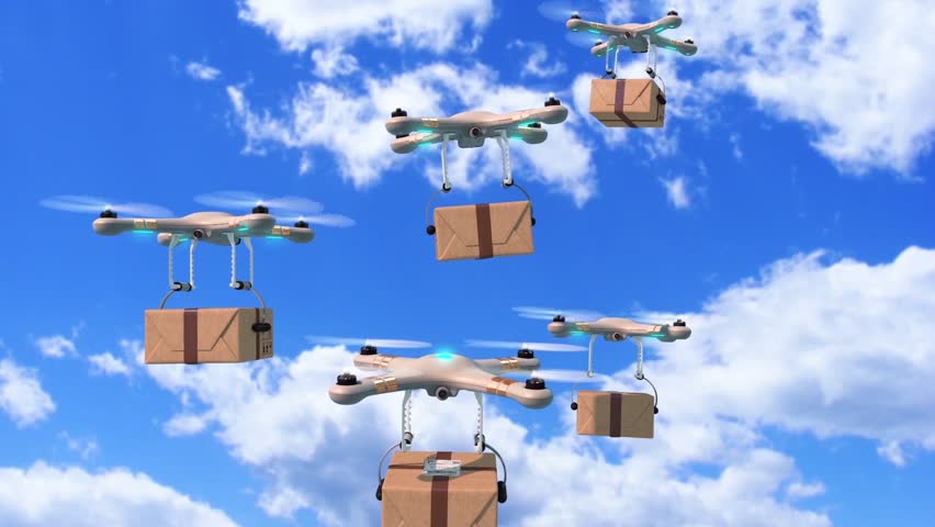 Many Quadcopters Rising up in Stock Footage Video (100% Royalty-free ...