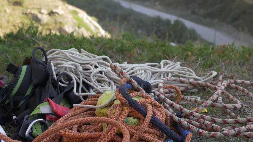 Rock Climbing with Cords and Ropes image - Free stock photo - Public ...