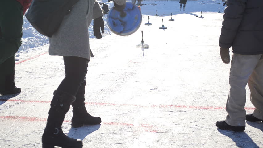 Stock video of people throw pin figures play winter | 3426065 ...