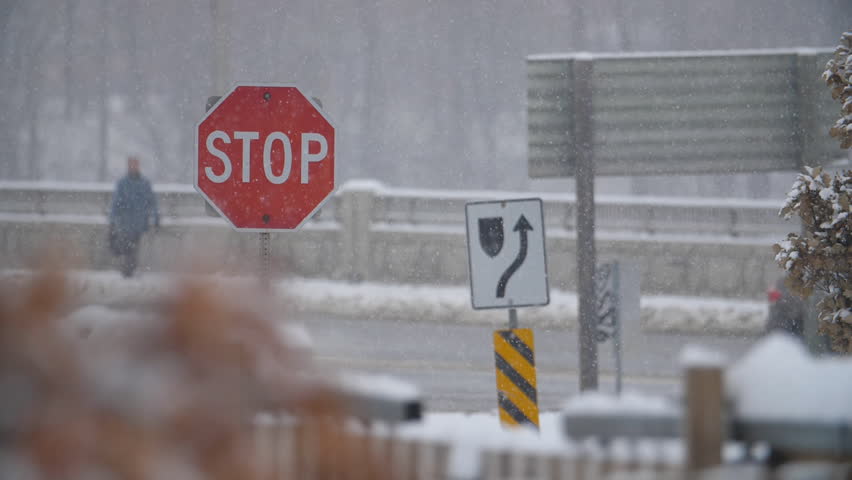 Stop Sign In The Snow Stock Footage Video 1049656 | Shutterstock