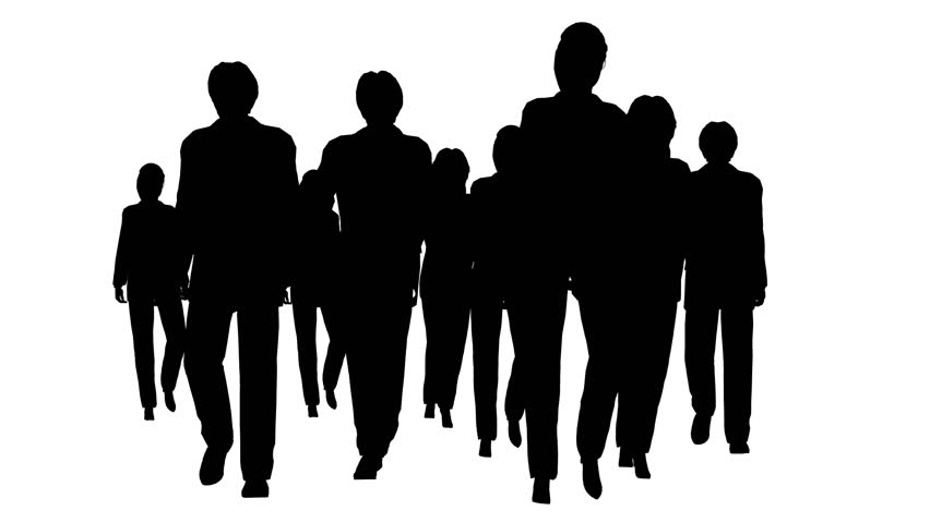 Crowd Of People Silhouette Stock Footage Video | Shutterstock
