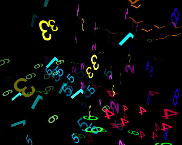 Multiple Numbers Flying Around the Stock Footage Video (100% Royalty ...