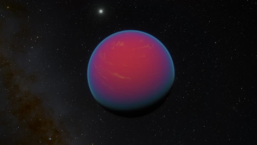 Extrasolar Kepler Planet Rotates Red Stock Footage Video (100% Royalty ...