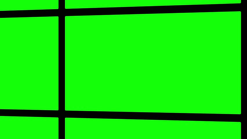 Green Screen 9 Monitor Grid - Zoom To Bottom Left - Pan To Bottom Right ...