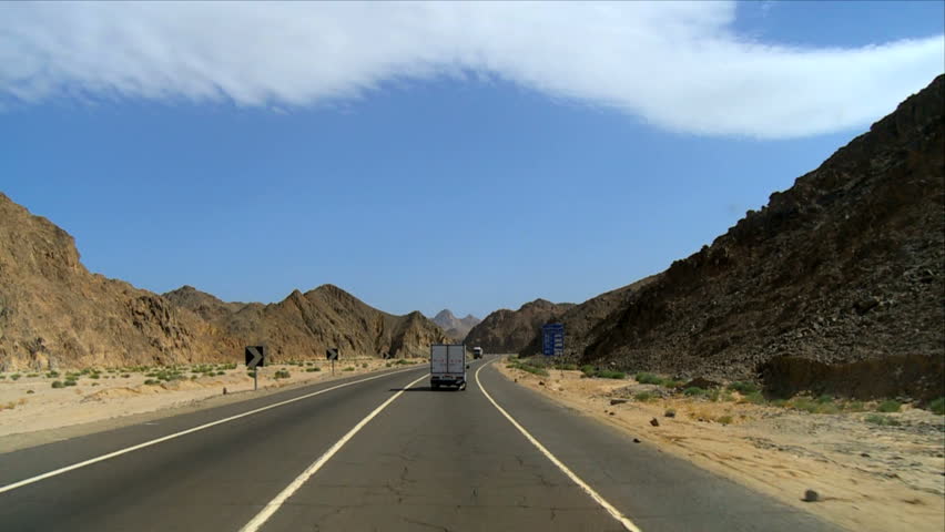 Front Car View Along Road Stock Footage Video (100% Royalty-free ...