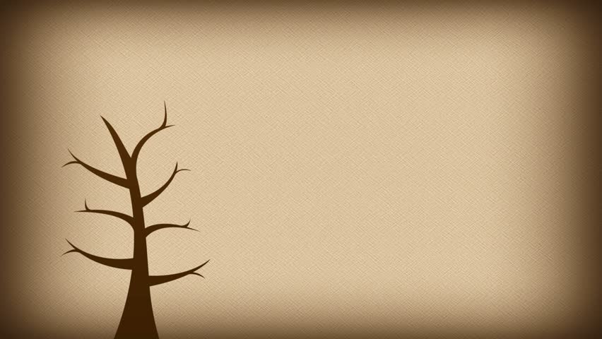 Abstract Tree Shaken By Wind. Lots Of Falling Leaves On White ...